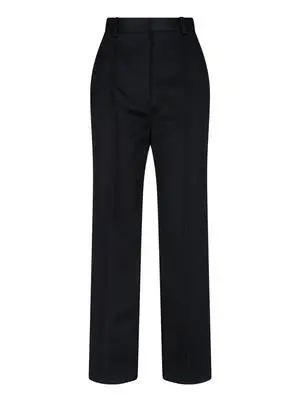 Loro Piana Straight Silk Trousers - Black