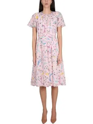 Moschino Heels And Flowers Dress - Pink