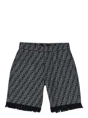 Fendi Ff Denim Bermuda Shorts - Multicolour