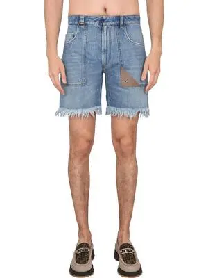 Fendi Denim Bermuda Shorts - Blue