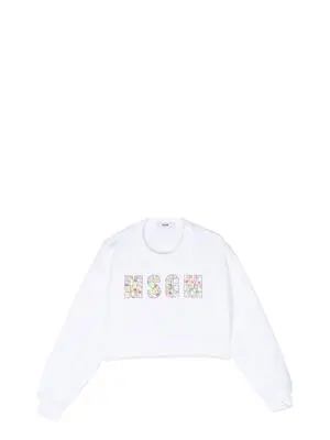 MSGM Cropped Sweatshirt - White