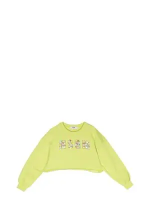 MSGM Cropped Sweatshirt - Yellow