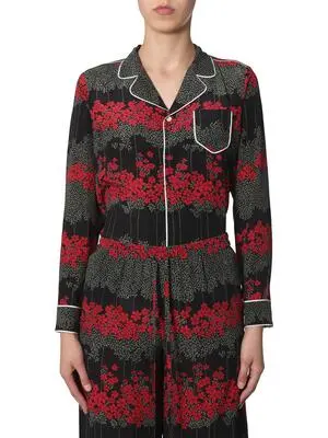 Red Valentino Dreaming Peony Print Shirt - Black