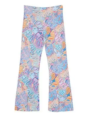 MARCELO BURLON COUNTY OF MILAN Flare Split Cuffs Trousers - Multicolour