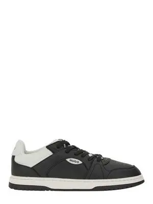 Hugo Leather Low Top Sneaker - Black