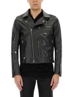 Rick Owens Leather Bauhaus Jacket - Black