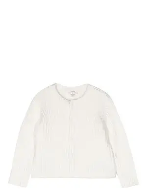 TEDDY & MINOU Ribbed Cardigan - White