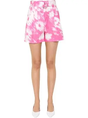 MSGM Belted Pleated Shorts - Pink