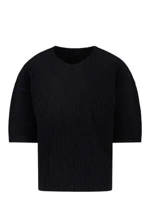 Issey Miyake Pleated T-Shirt Black