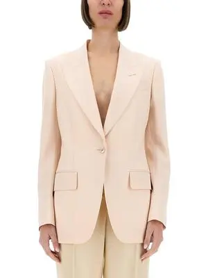 TOM FORD Single Breasted Wool Jacket - Pink