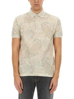 Etro Polo Shirt With Print - Ivory