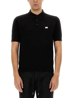 Dolce & Gabbana Polo With Logo - Black