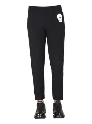 Alexander McQueen Jogging Pants With Embroidered Skull - Black
