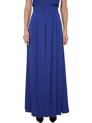 Max Mara Wide Leg Silk Trousers - Blue