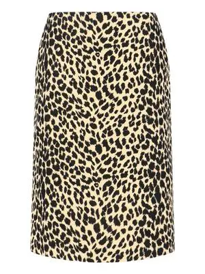 Aspesi Animal Print Midi Skirt - Brown