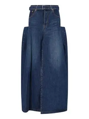 Sacai Maxi Denim Skirt - Blue