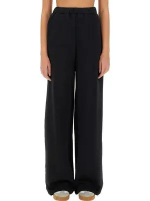 Remain Birger Christensen Cotton Fleece Wide Leg Pants - Black