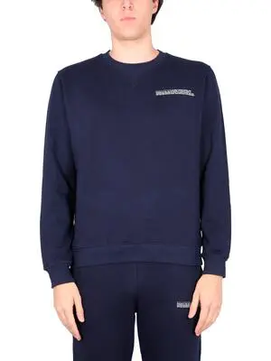 BALLANTYNE Crewneck Sweatshirt With Chest Logo - Blue