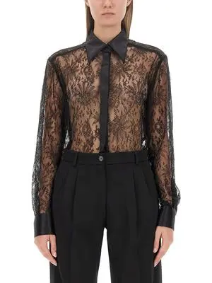 Dolce & Gabbana Chantilly Lace Shirt - Black