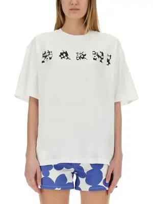 Marni Cotton T-shirt With Logo - White
