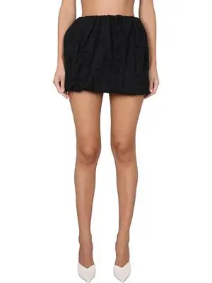 Max Mara Floral Print Mini Skirt - Black