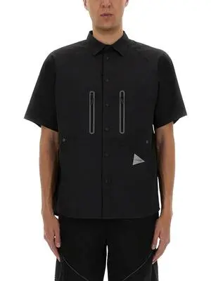 AND WANDER Shirt With Logo - Black