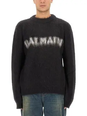 Balmain Retro Logo Pullover - Black