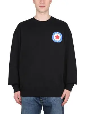 Kenzo Oversized Sweatshirt With Chest Logo - Black