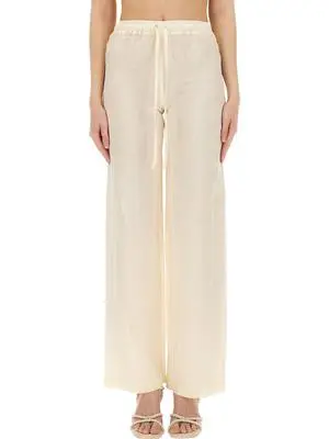 120% Lino Linen Wide Leg Pants - Ivory