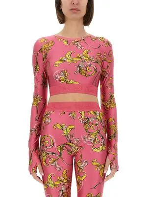 Versace Outline Baroque Short Top - Pink