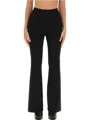 Stella McCartney Ribbed Wide Leg Pants - Black