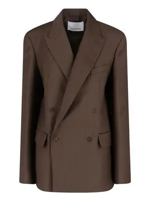 THE FRANKIE SHOP Newark' Double-breasted Blazer - Brown