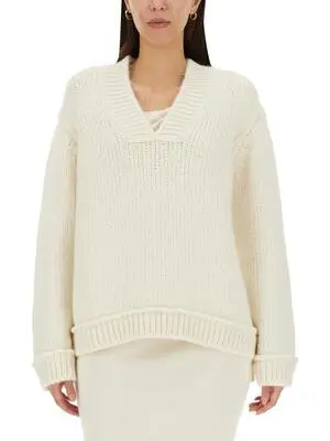 TOM FORD Wool V-neck Sweater - Ivory