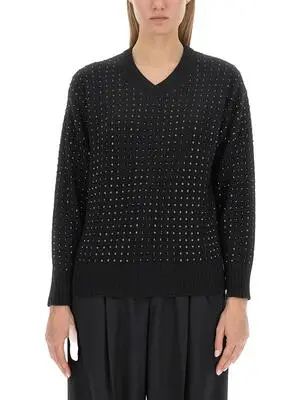 Sportmax Oversized Wool Jersey - Black