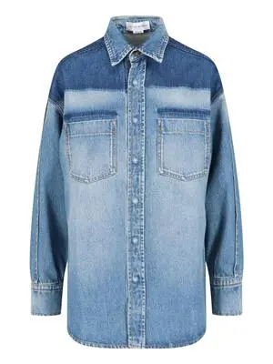 Victoria Beckham Oversized Denim Shirt - Blue