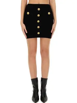 Balmain Mini Skirt - Black