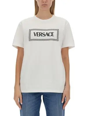 Versace T-shirt With Vintage Logo - White