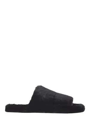 Dolce & Gabbana Faux Fur Sandals - Black