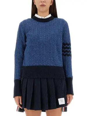 Thom Browne 4-bar Stripe Jersey - Blue