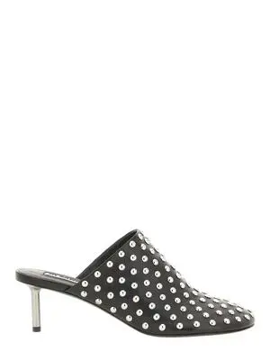 JIL SANDER Nappa Leather Studded Mules Black