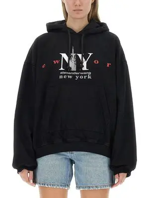Alexander Wang Sweatshirt With Logo - Black