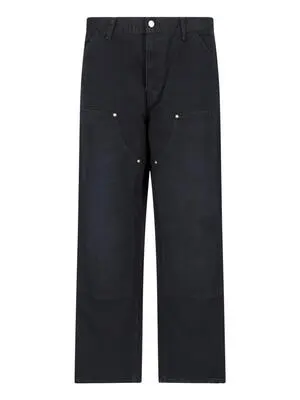 Carhartt Work In Progress Double Knee' Straight Pants - Black