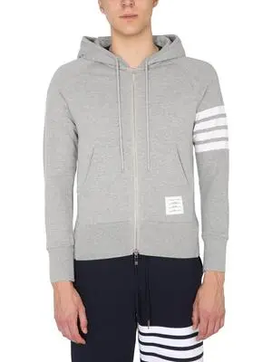 Thom Browne Hooded Zip Up - Grey