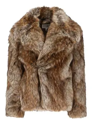 MAISON MARGIELA Faux Fur Jacket - Brown