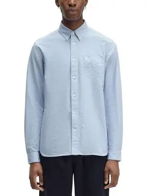 Fred Perry Cotton Oxford Shirt - Baby Blue