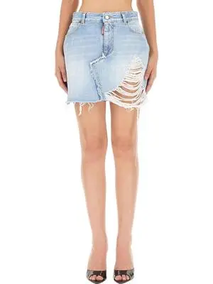 Dsquared2 Mini Denim Skirt - Blue