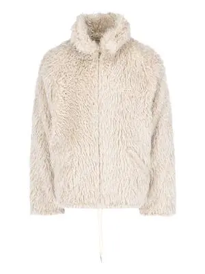 Marni Faux Shearling Hooded Jacket - Cream