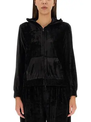 Balenciaga Bb Paris Zippered Sweatshirt - Black