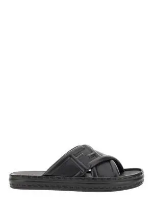 FENDI Leather Crossband Sandals