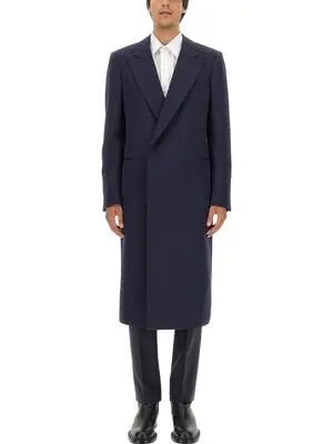 Alexander McQueen Double-breasted Wool Coat - Blue